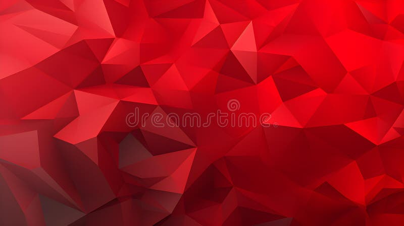 Abstract Background of Triangular Patterns in Red Colors. Low Poly ...