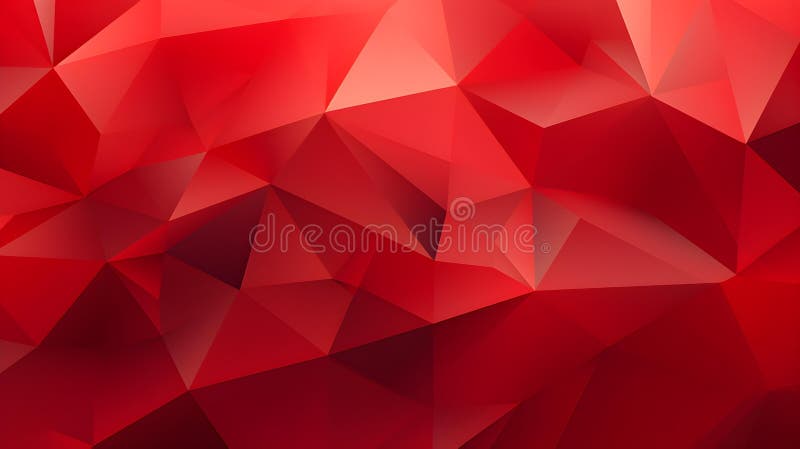 Abstract Background of Triangular Patterns in Red Colors. Low Poly ...