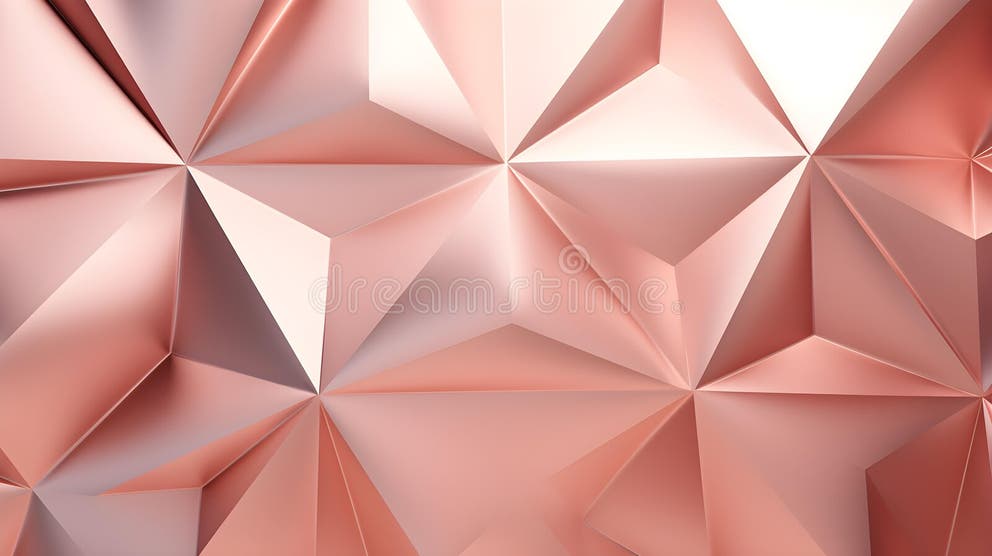 Abstract Background of Triangular Patterns in Rose Gold Colors. Low ...