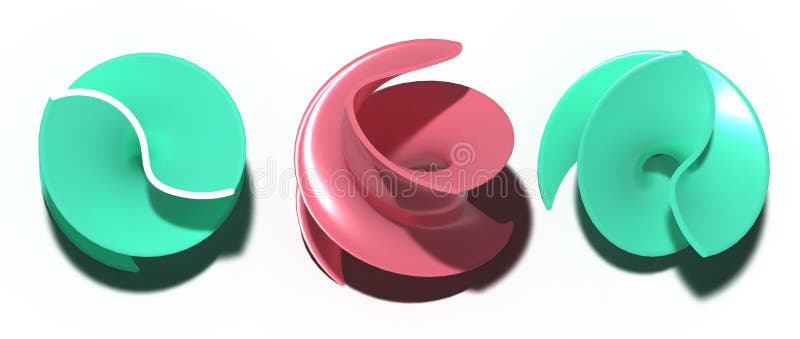 Abstract Background with Twisted Colorful Shapes, 3D Rendering ...