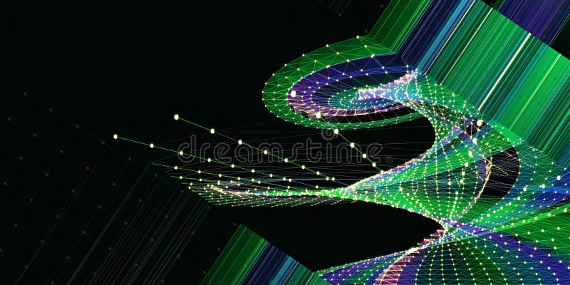 Blurred Data Technology Background in Light Blue Colors. Network of ...