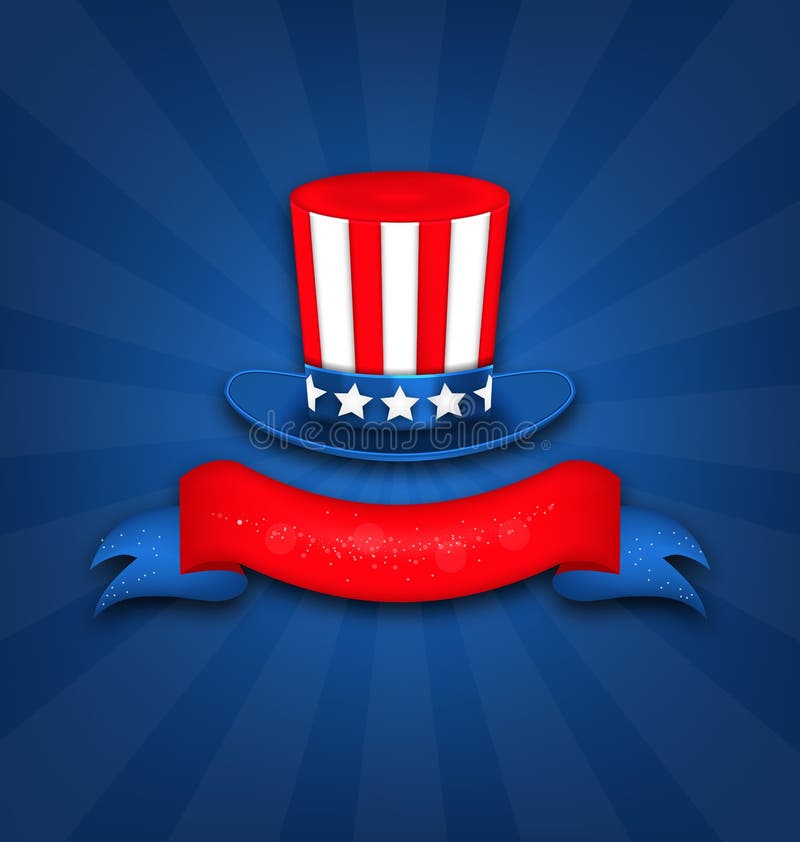 Abstract Background with Uncle Sam S Hat Stock Vector - Illustration of ...