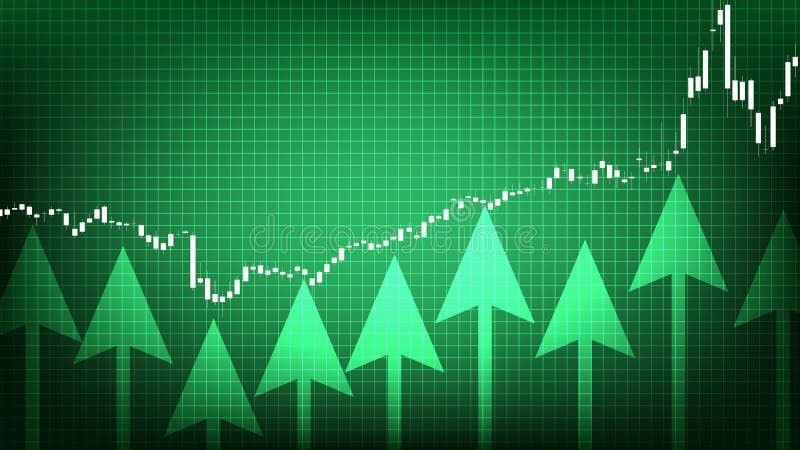 Background of Uptrend Stock Market Chart Graph on Green Background ...