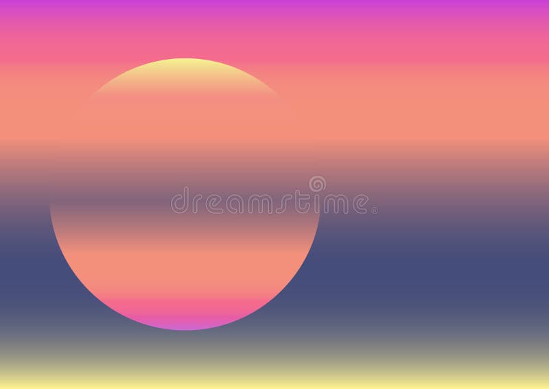 Abstract Background Using Gradients. Sunny Sunset on the Sea. Colorful ...