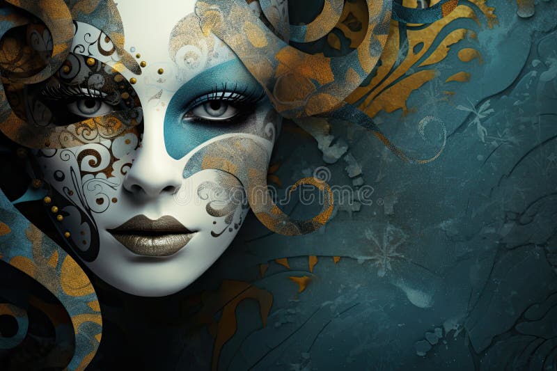 Abstract Background Using Mysterious Masks Stock Illustration ...
