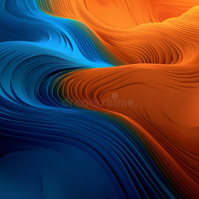 Abstract Background with Various Design Elements . Orange-blue Colors ...