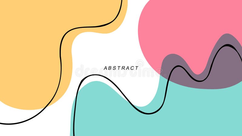 Abstract Background with Various Dynamic Liquid Shapes and Black ...