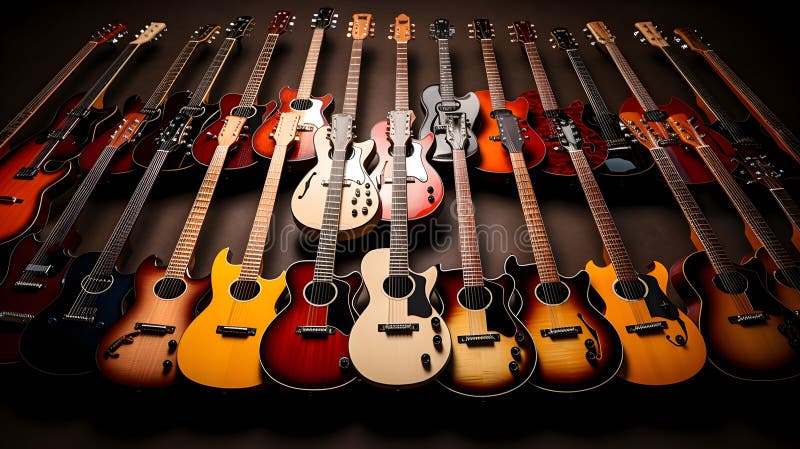 Abstract Background of Various Guitars. Music Wallpaper Stock ...