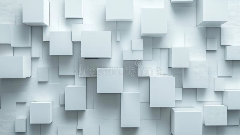 Abstract Background of Various Sized Light-grey Cubes Stock ...