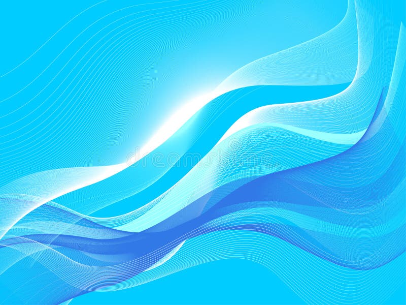 Big Blue Abstract Wave Background Stock Vector - Illustration of ...
