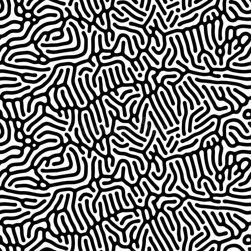 Abstract Organic Lines Seamless Patterns Vector Backgrounds Set. Modern ...