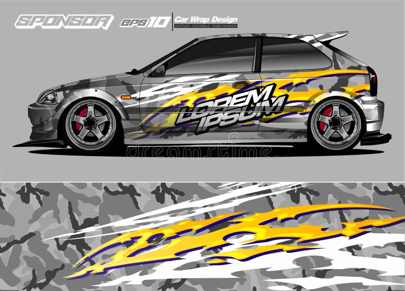 Abstract Background Vector for Racing Car Wrap Design and Vehicle ...