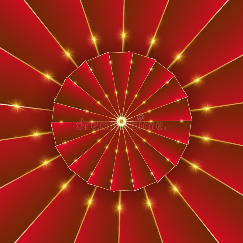 Abstract Background with Vector Red Triangles and Gold Border, Glowing ...