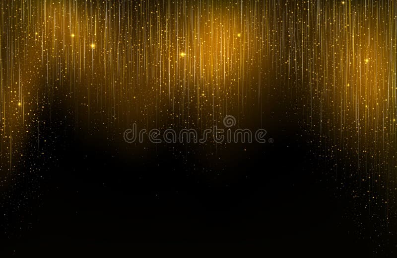 Abstract Background with Vertical Falling Golden and Silver Glowing ...