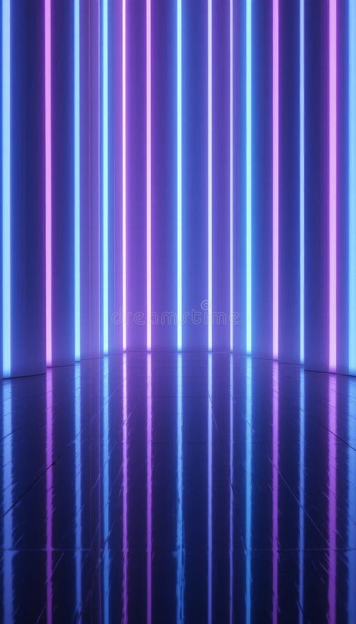 Abstract Background of Vertical Neon Lights in Blue and Pink with ...