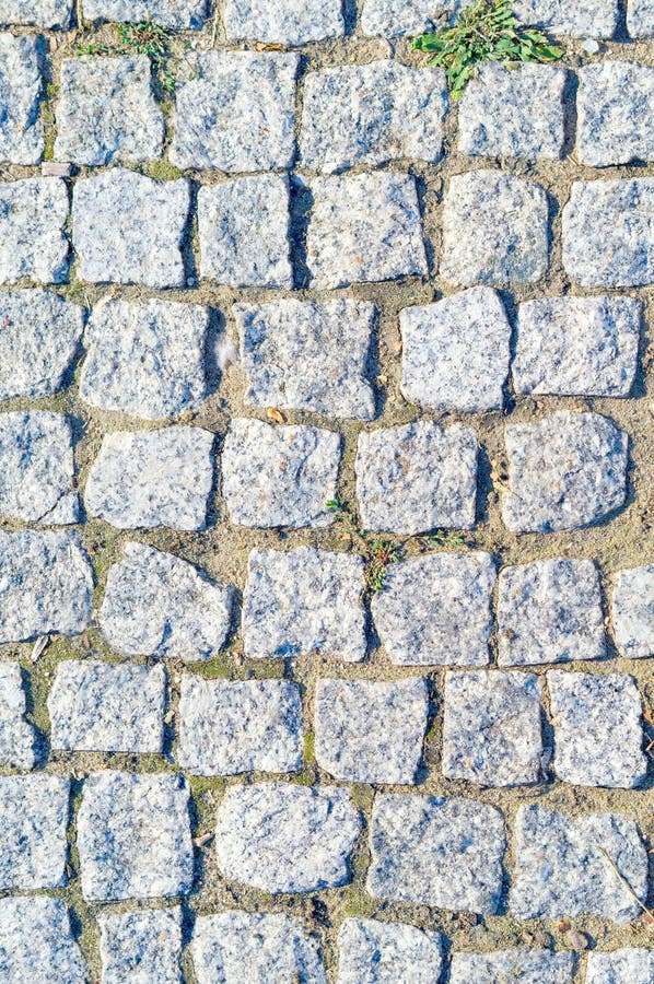Abstract Background of Very Old Cobblestone Pavement View from Above ...