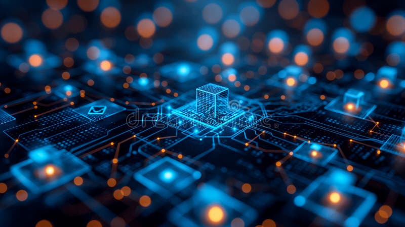 Abstract Neural Network Visualization Glowing Nodes Technology Design ...