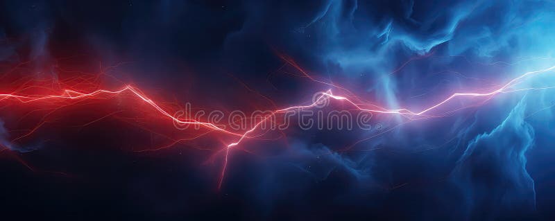 Abstract Background with Vibrant Electric Currents and Lightning Bolts ...