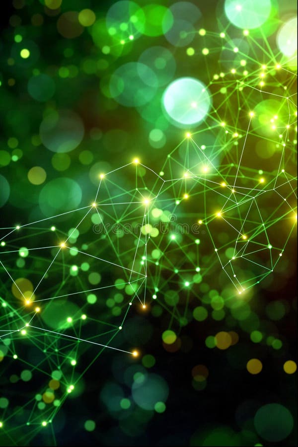 Abstract Background with Vibrant Green Tech Lights. Stock Photo - Image ...