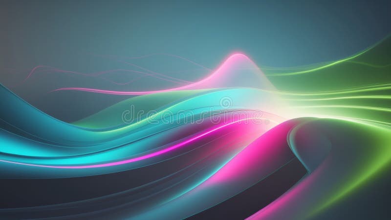 Abstract Background with Vibrant Neon Lights and Smooth Curves Stock ...
