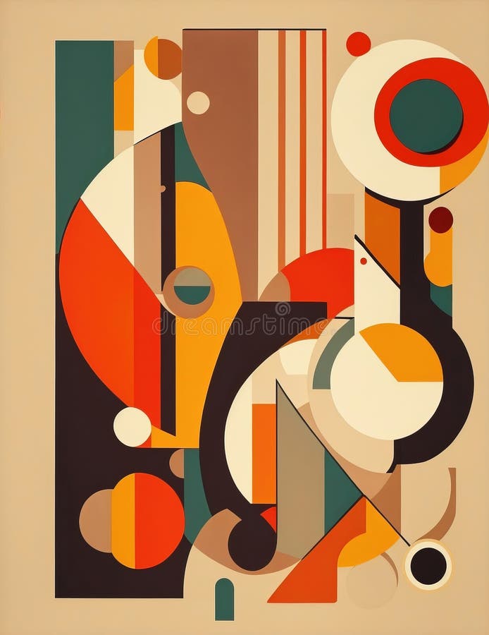 Abstract Background Vintage Flat Art Concepts, Simple Shapes and Forms ...