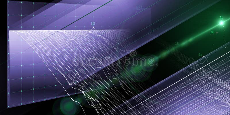 Abstract Background With Virtual Screen Data And Spot Visual Presentation Of Analytics Color