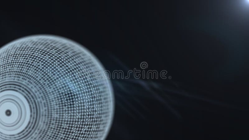 Abstract Background with Virtual Sphere Rotating in Space, Surrounded ...