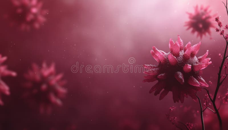 Abstract Background with Virus Cells, Bacteria, and Microbes. Artistic ...