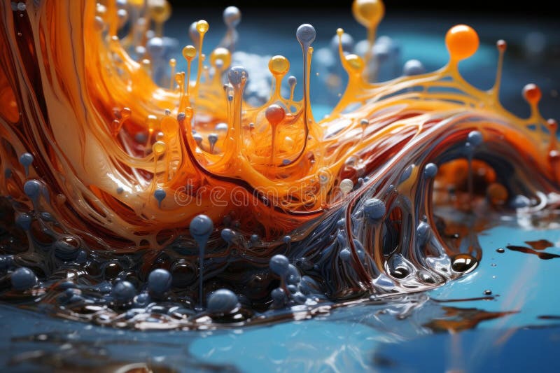Viscous Liquid Wave Abstract Flowing Design in Modern Graphic Art Stock ...