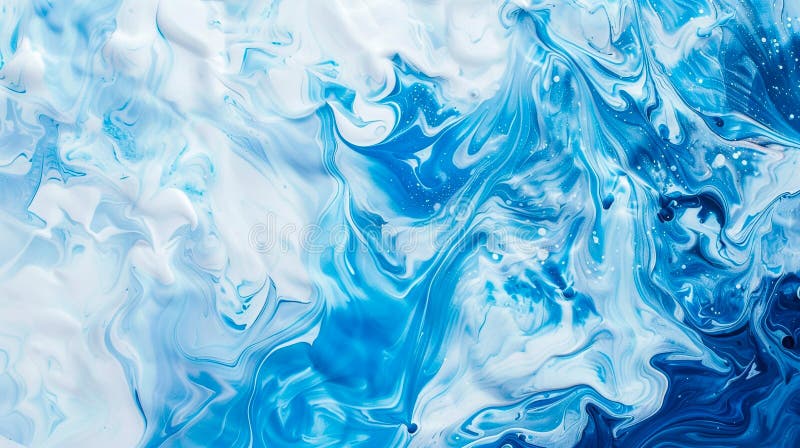 Abstract Background of Vivid Blue and White Color Mixing with Different ...