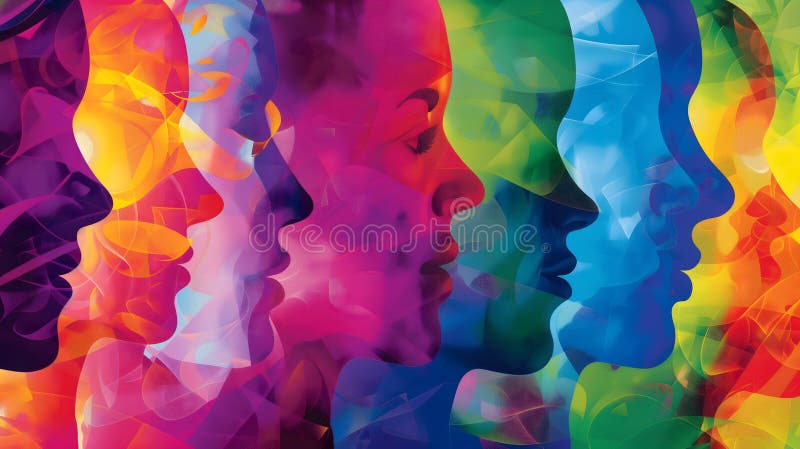 Abstract Background - Vivid Side Profiles in Various Colors ...