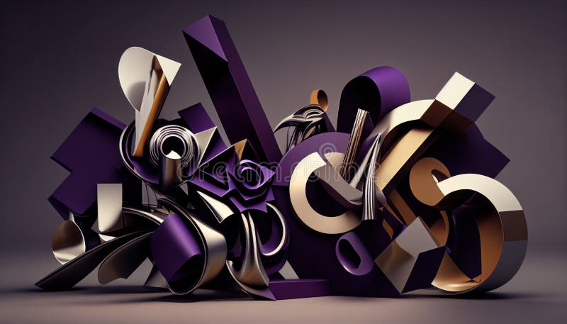 Abstract Background with Voluminous Purple Elements by Generative AI ...