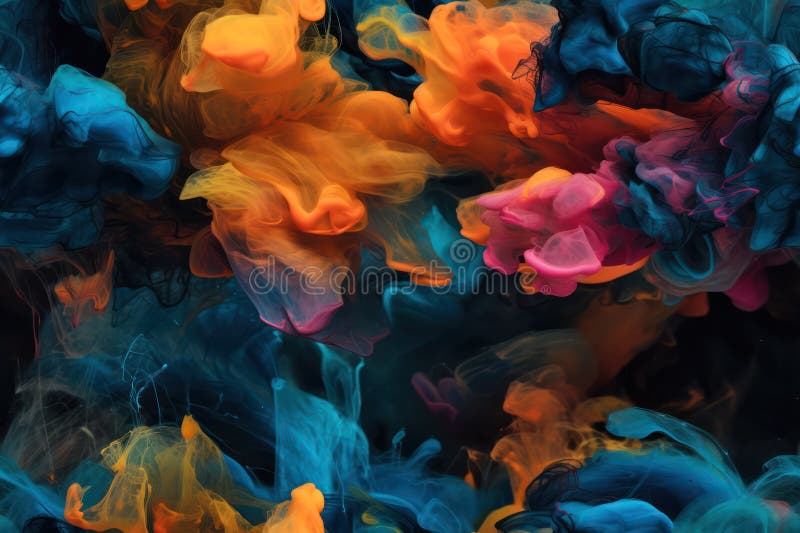 Abstract Background or Wallpaper.Rainbow Colors Ink in Water Stock ...