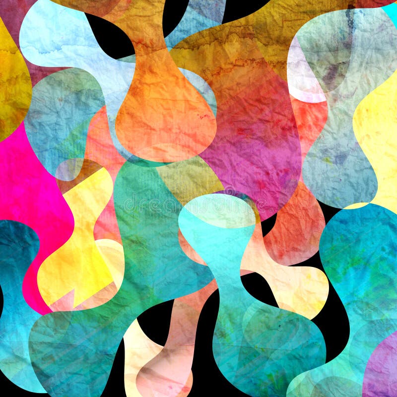 Abstract Random Colorful Shapes. Color Geometric Background. Decorative ...