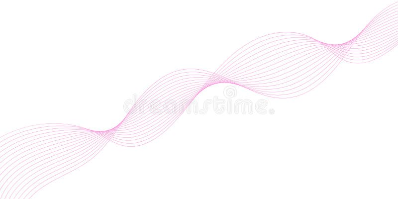 Abstract Background with Waves for Banner. Pink Lines on White Stock ...