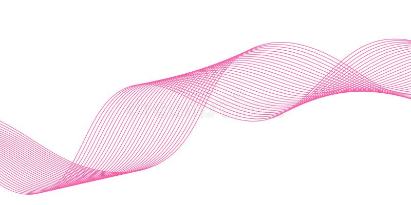 Abstract Background with Waves for Banner. Pink Lines on White Stock ...