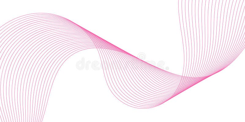 Abstract Background with Waves for Banner. Pink Lines on White Stock ...