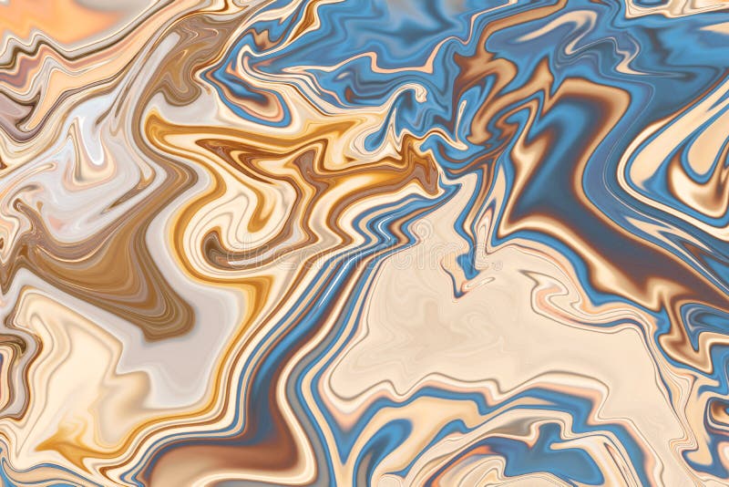 Abstract Waves on Blue Marbled Distorted Lines Background Stock ...