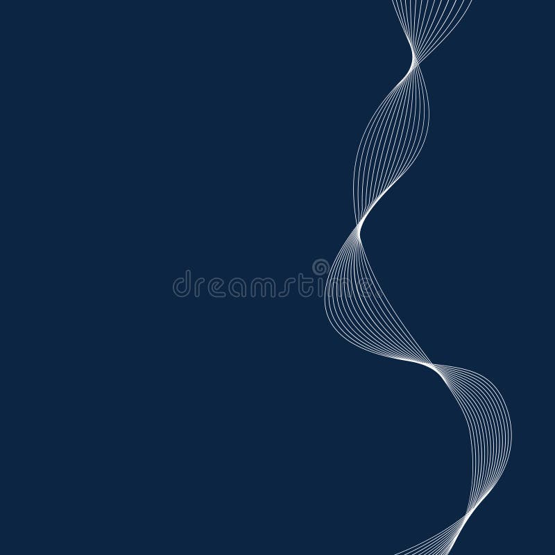Abstract Background with Waves. Blue Vector Background with White Wavy ...