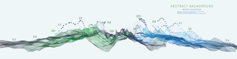Abstract Background Waves Color Graphs from Dots and Lines Isolated ...