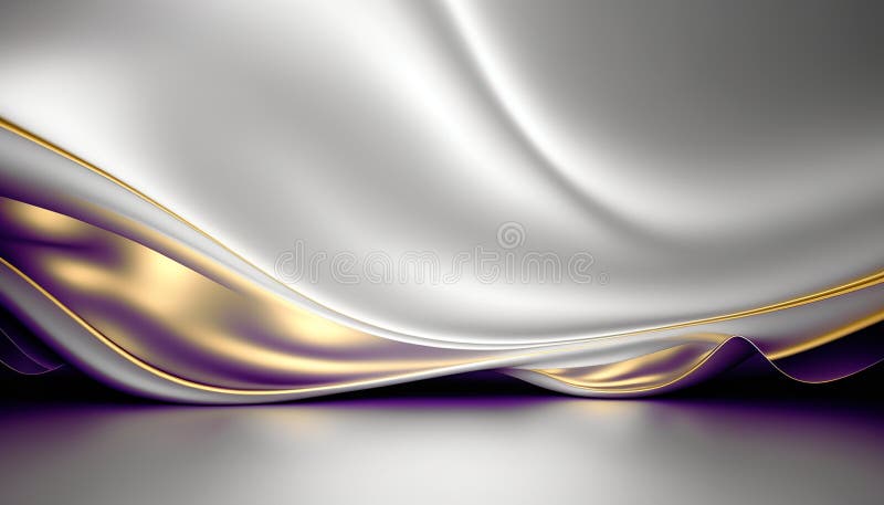 Abstract Background Waves Gold and White and Purple Color. Stock ...