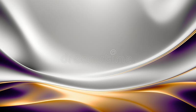 Abstract Background Waves Gold and White and Purple Color. Stock ...