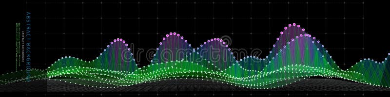 Abstract Background Waves Graphs from Color Spheres and Circles on Grid ...