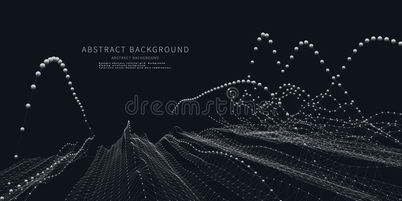 Abstract Background Waves Graphs from White Sphere and Lines on Poly ...