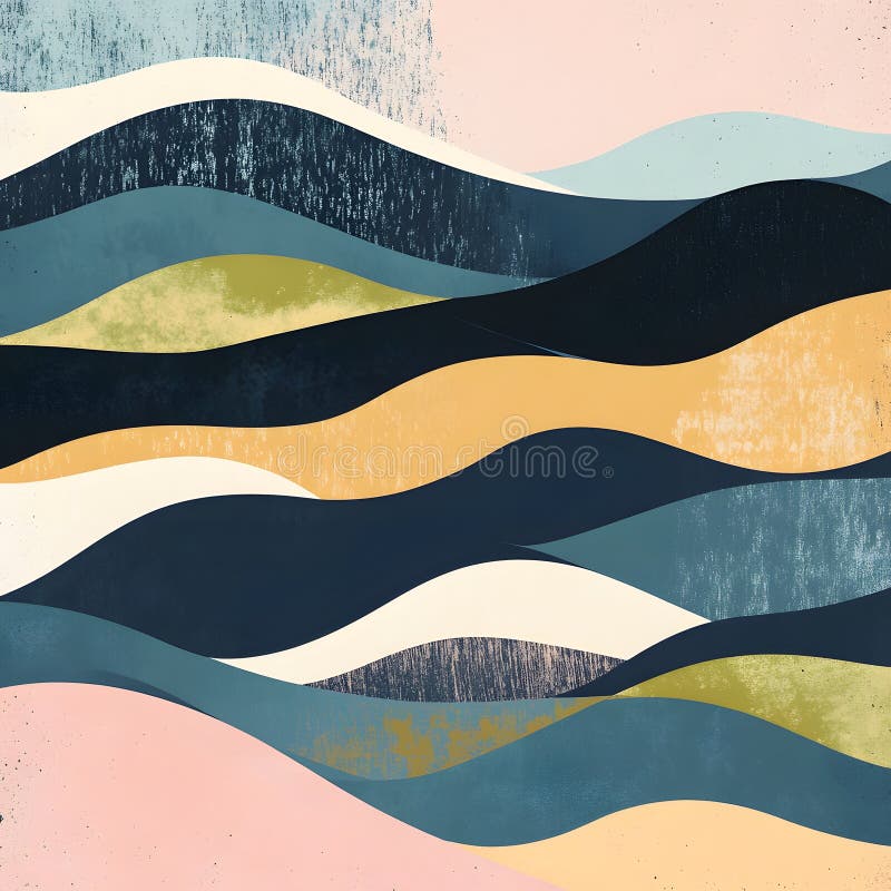 Abstract Background with Waves and Grunge Textures. Stock Image - Image ...