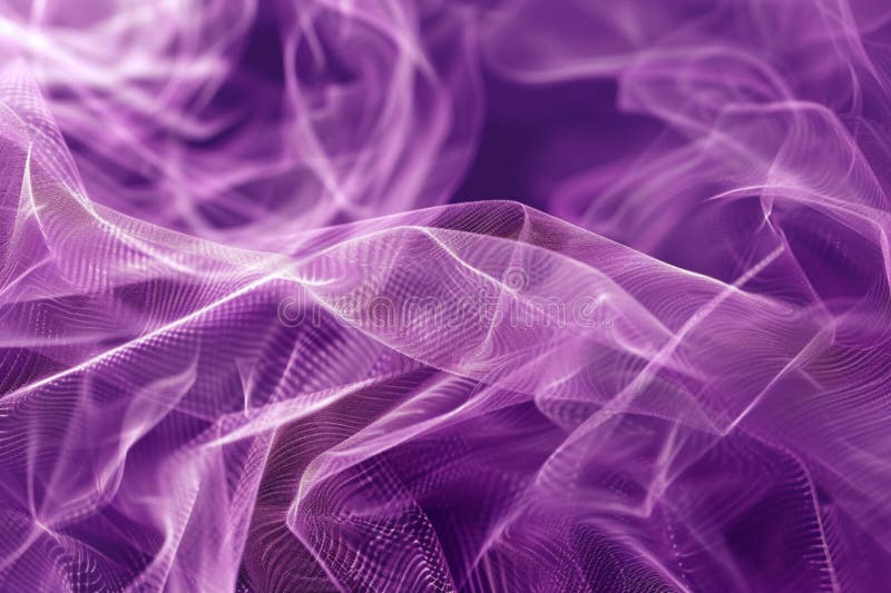 Abstract Background with Waves of Transparent Translucent Purple Fabric ...