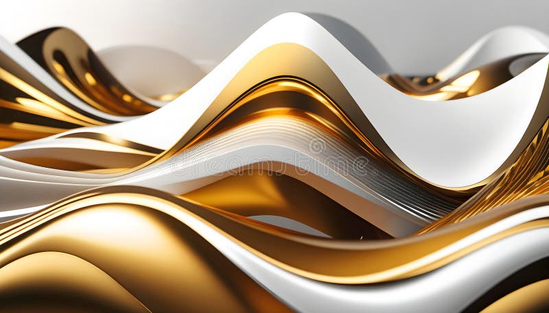 Abstract Background with Waves of White Gold Color in High Resolution ...