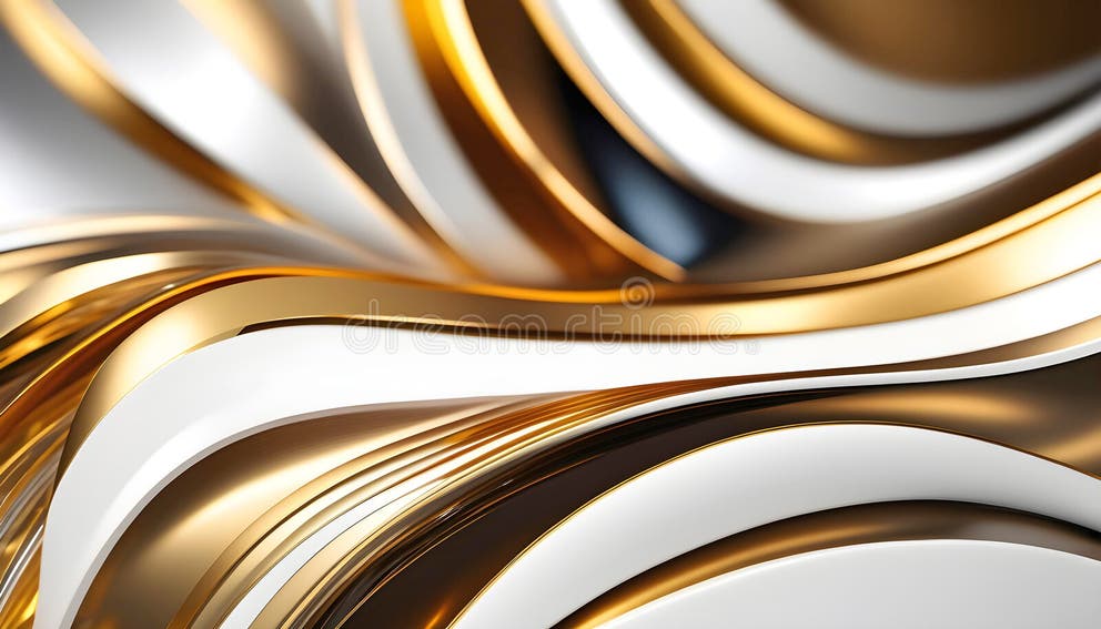 Abstract Background with Waves of White Gold Color in High Resolution ...
