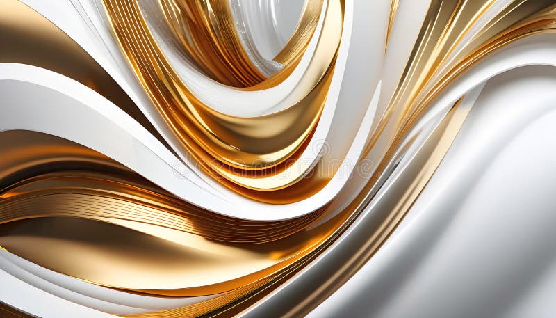 Abstract Background with Waves of White Gold Color in High Resolution ...