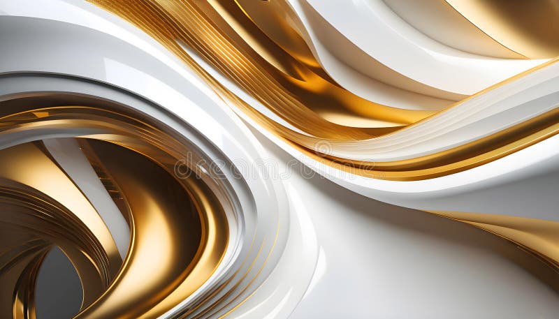 Abstract Background with Waves of White Gold Color in High Resolution ...